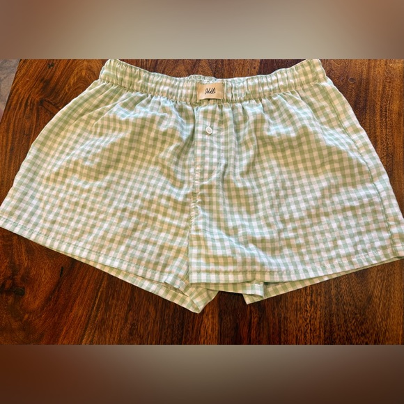 Oddli | Shorts | Oddli Classic Boxer Short In Light Green Gingham ...